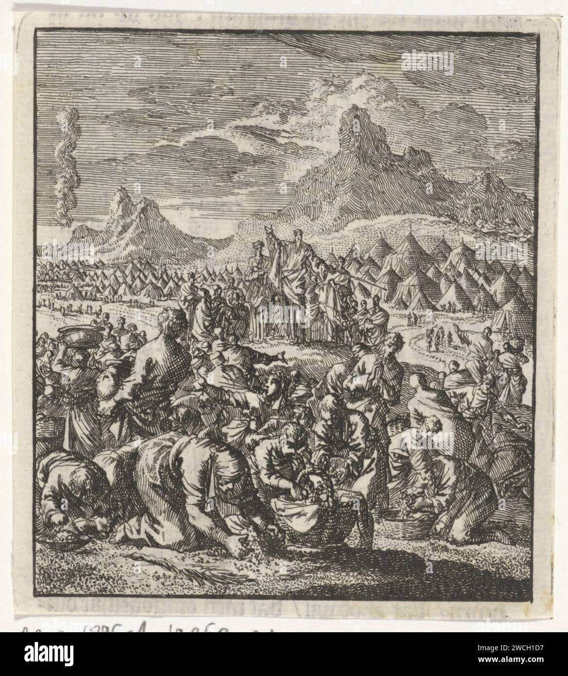 Collection of the Manna by the Israelites, Jan Luyken, 1706 print ...