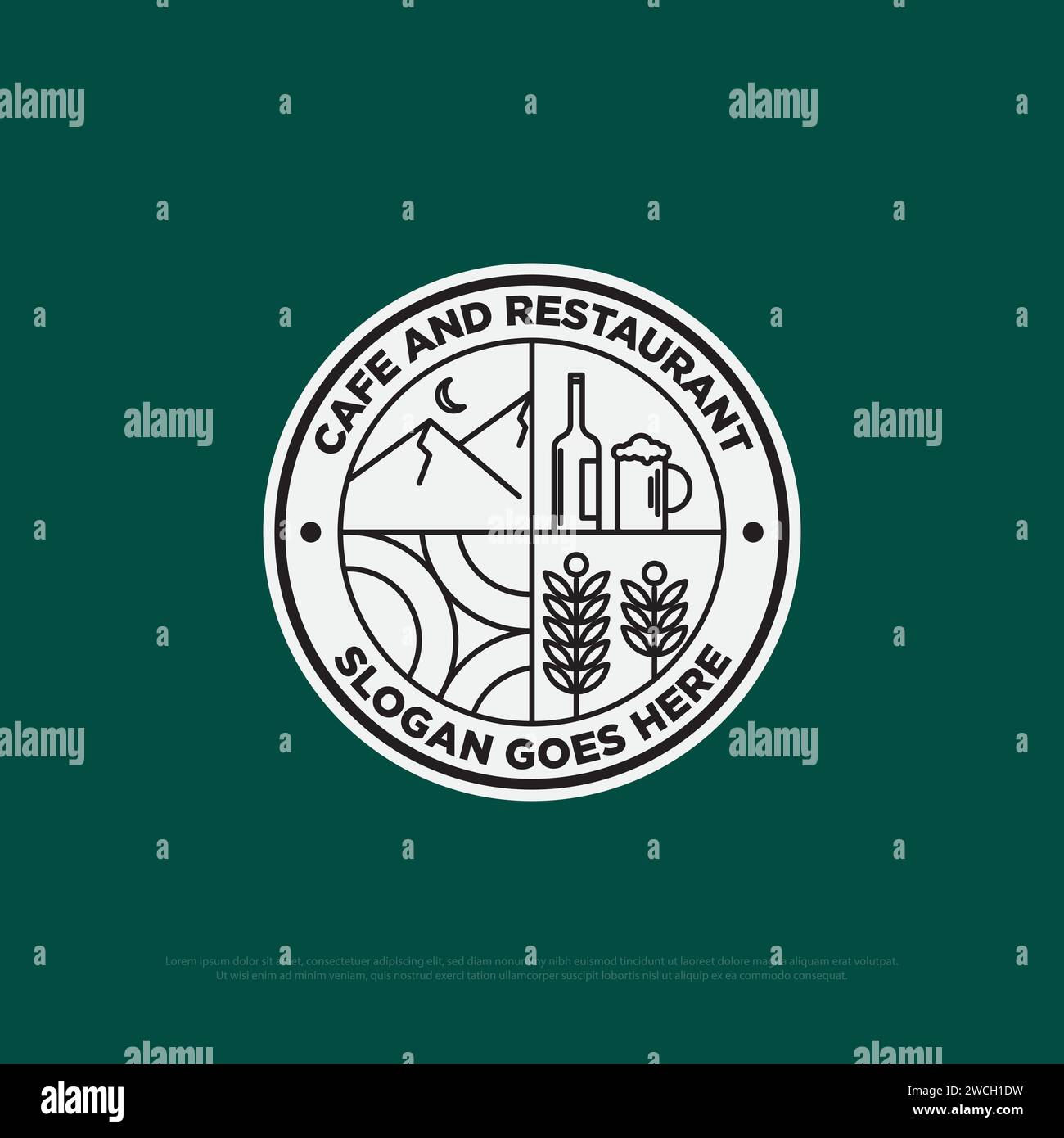 Landscape nature restaurant logo design,nature outdoor food and ...