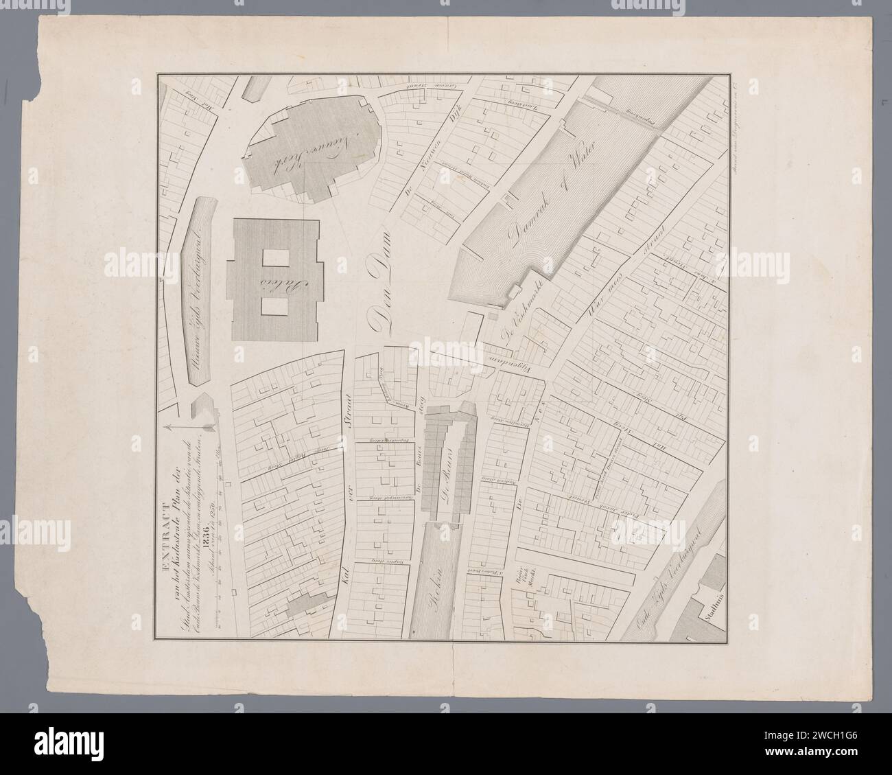 Map of the Dam and surroundings, in Amsterdam, Anonymous, Desguerrois ...