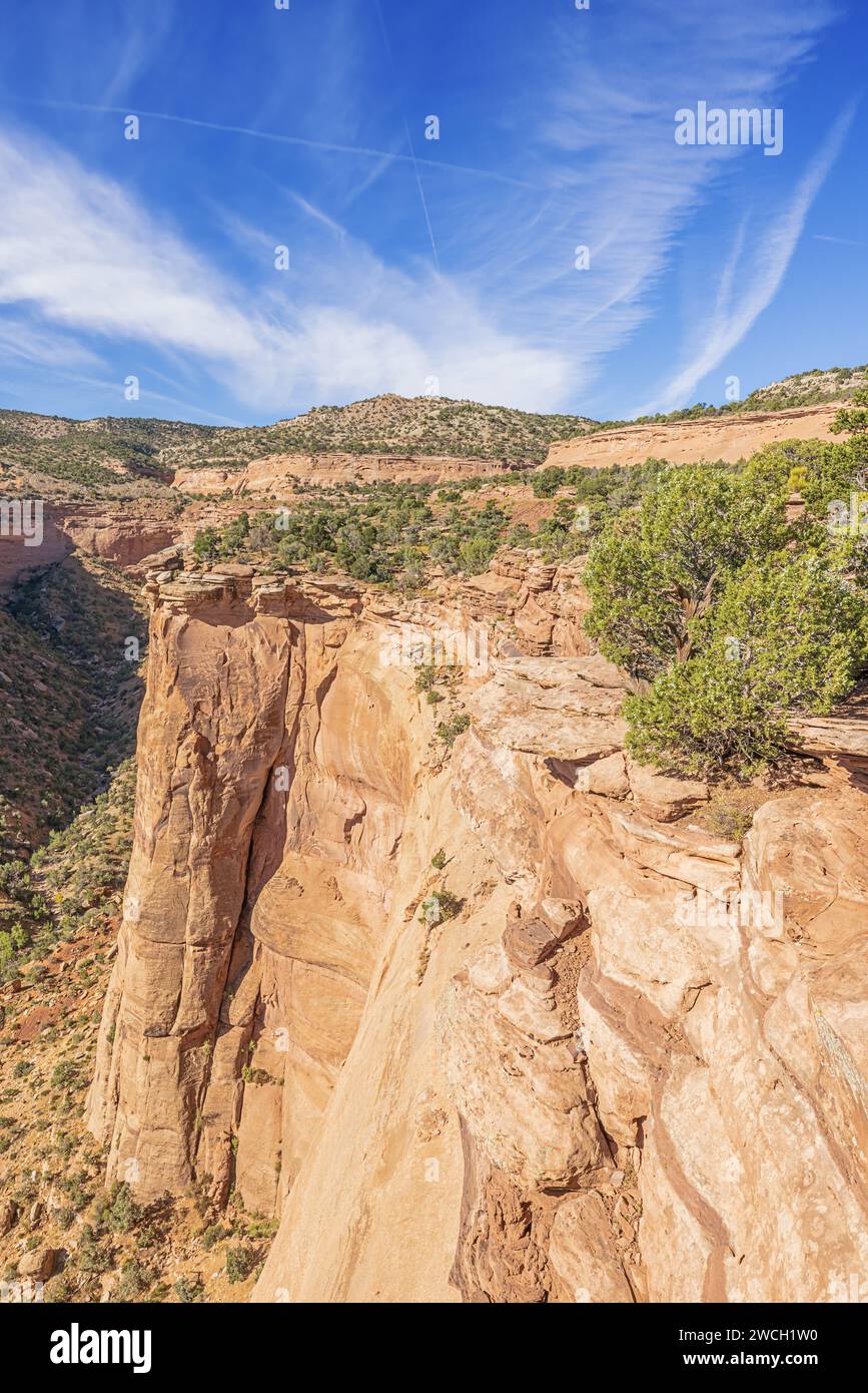 Steep cliffs near the Saddlehorn Visitor Center, in the Colorado ...