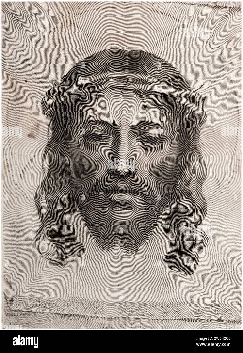 Il volto di Cristo - bulino - Claude Mellan - 1649 - Pavia, Civica ...