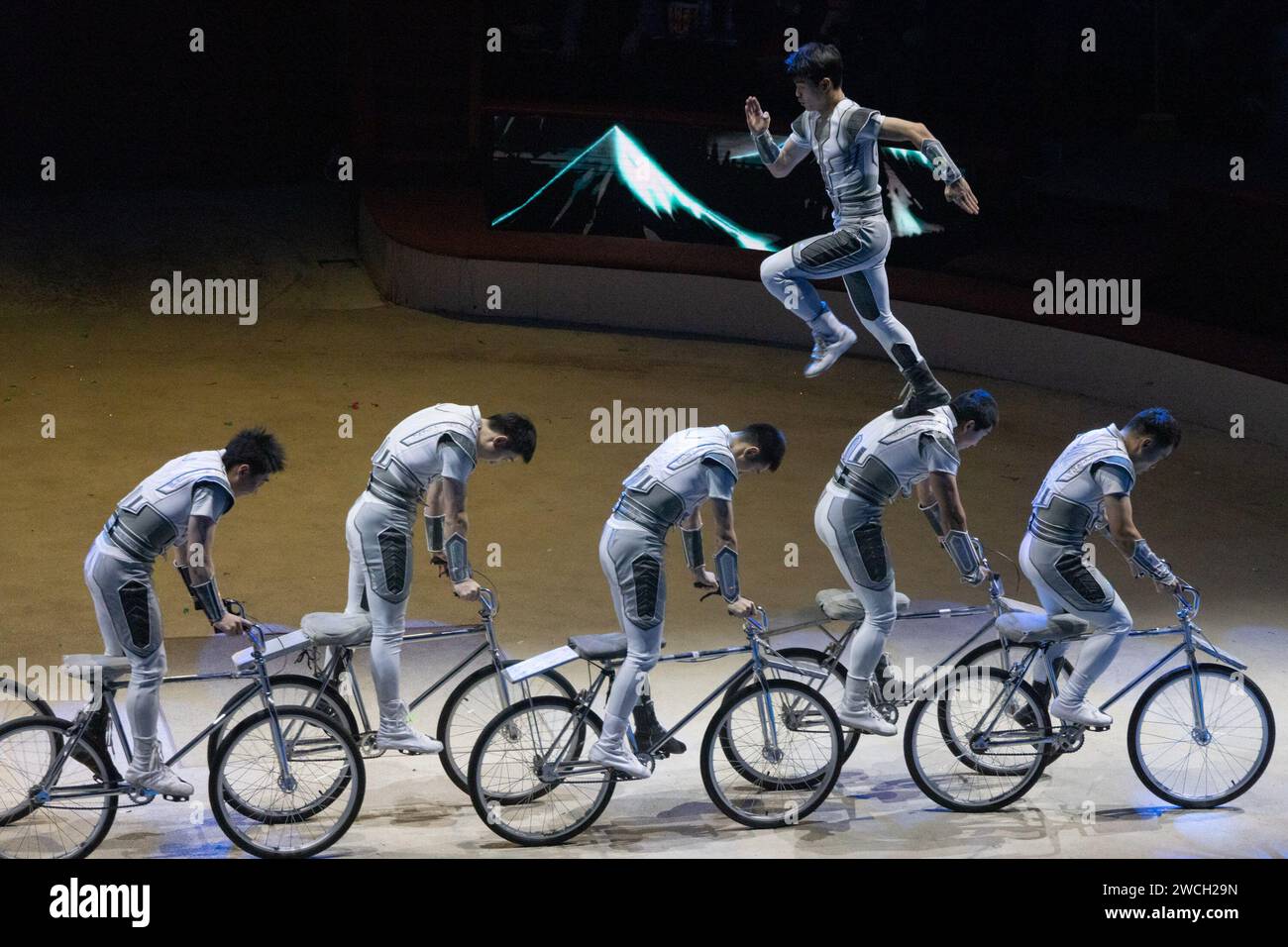 Budapest. 15th Jan, 2024. Members of the China National Acrobatic ...