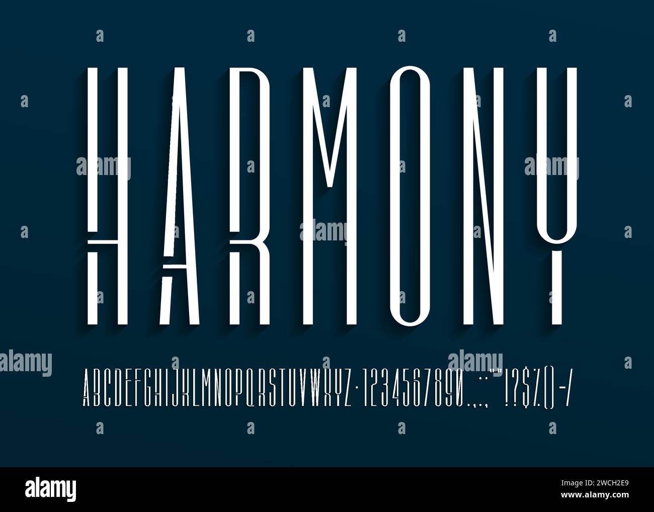 Tall font, long type english alphabet, retro vintage typeface. English ...