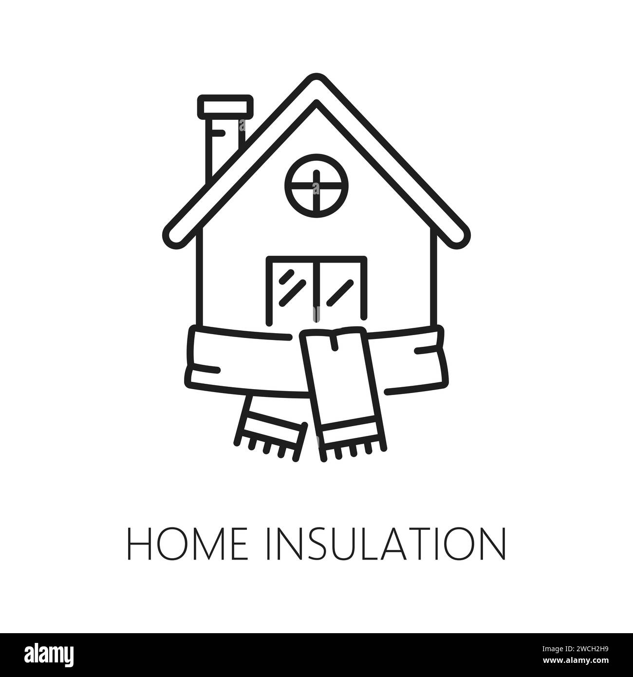 Home wall thermal insulation icon. House construction thermal isolation ...