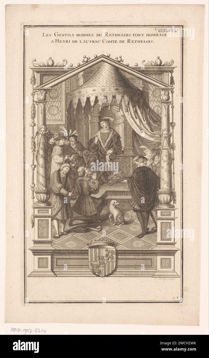 Edelmen pay tribute to Count Henri de Foix, Dominique Sornique, 1729 ...