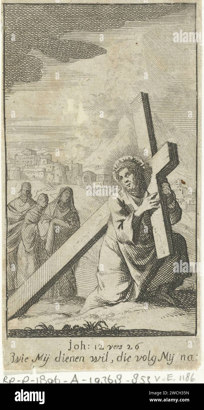 Crossing of Christ, Jan Luyken, 1691 print Print at the top right numbered: 222. Amsterdam paper ...