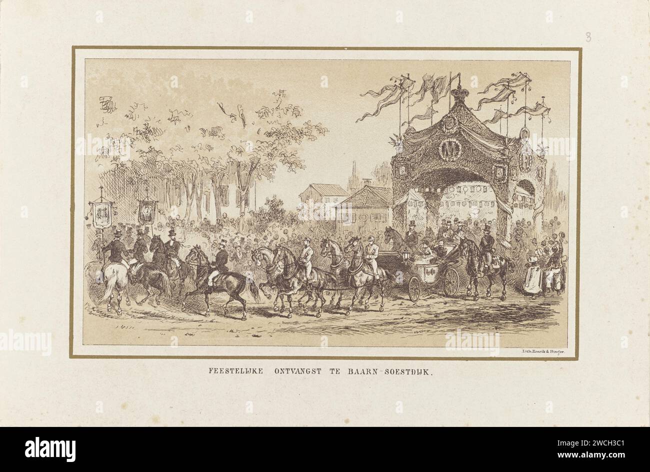 Reception of the bridal couple in Baarn, 1878, Anonymous, 1879 - 1880 ...