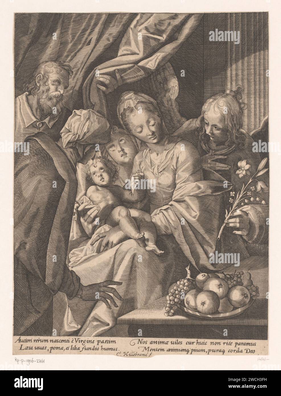Holy Family, Conrad Hillebrand, in OR Before 1608 print paper engraving ...