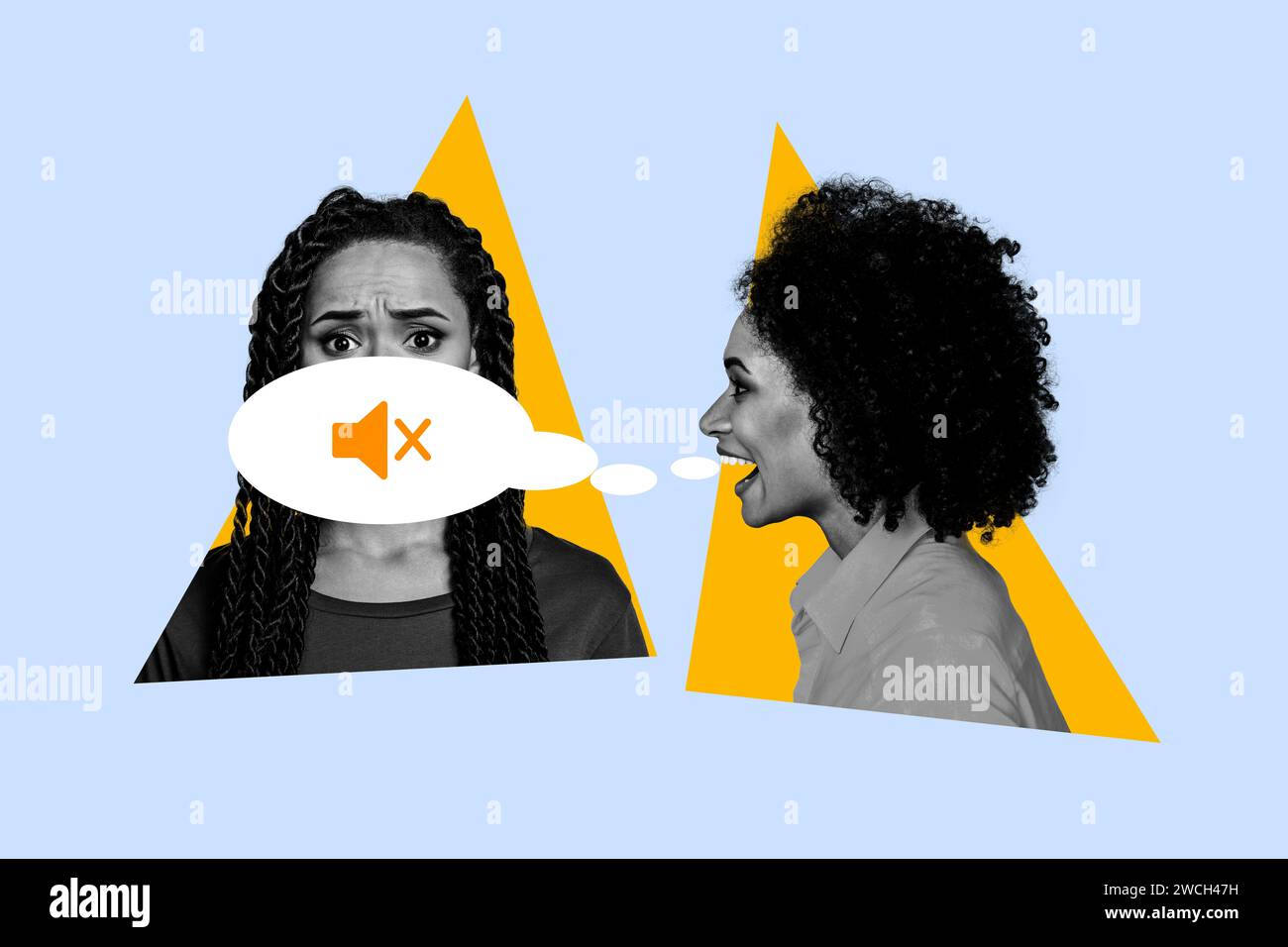 Artwork collage sketch of two people discussing news speaking sharing ...