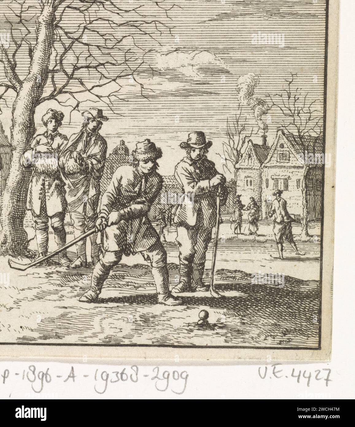 Kolf -playing boys, Jan Luyken, 1712 print Amsterdam paper etching / letterpress printing 'kolf ...