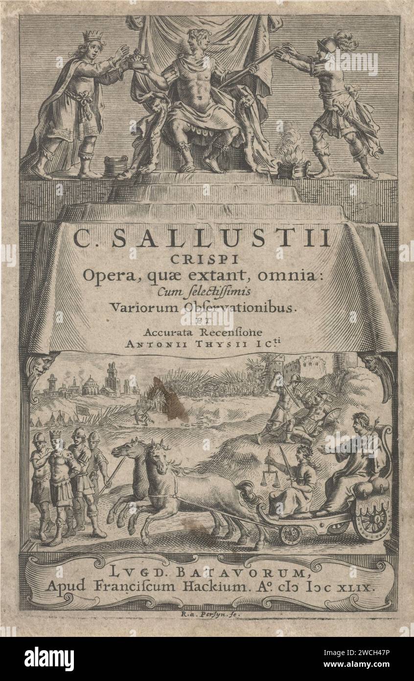 An emperor and justice on triumph wagon, Reinier van Persijn, 1649 ...