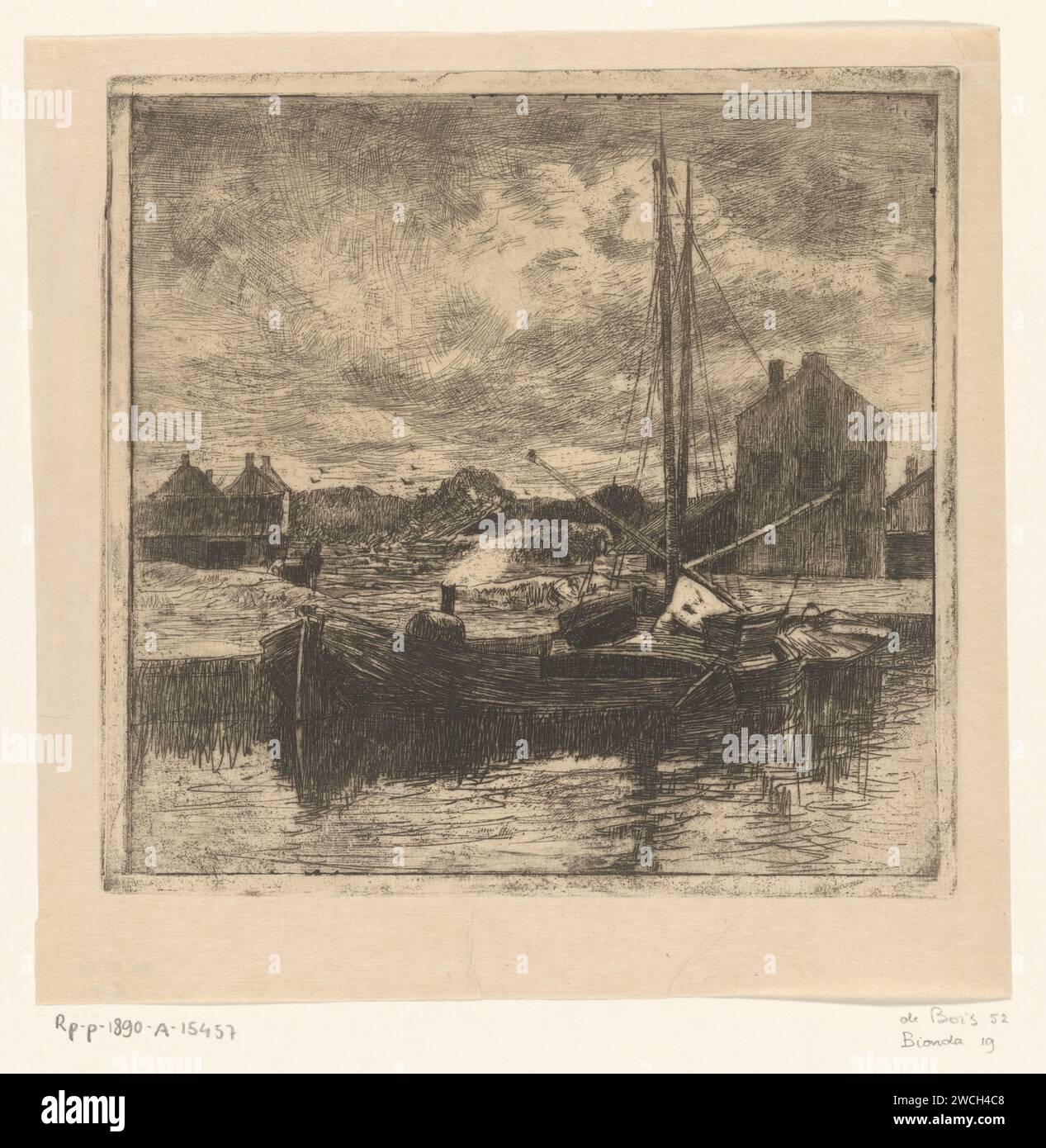 Unloading place at Pakhuizen, Willem de Zwart, c. 1885 print Japanese ...