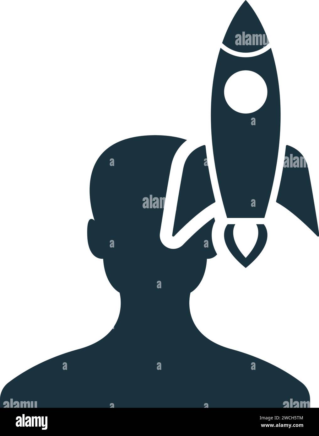 Trailblazing icon. Simple creative element. Filled monochrome ...