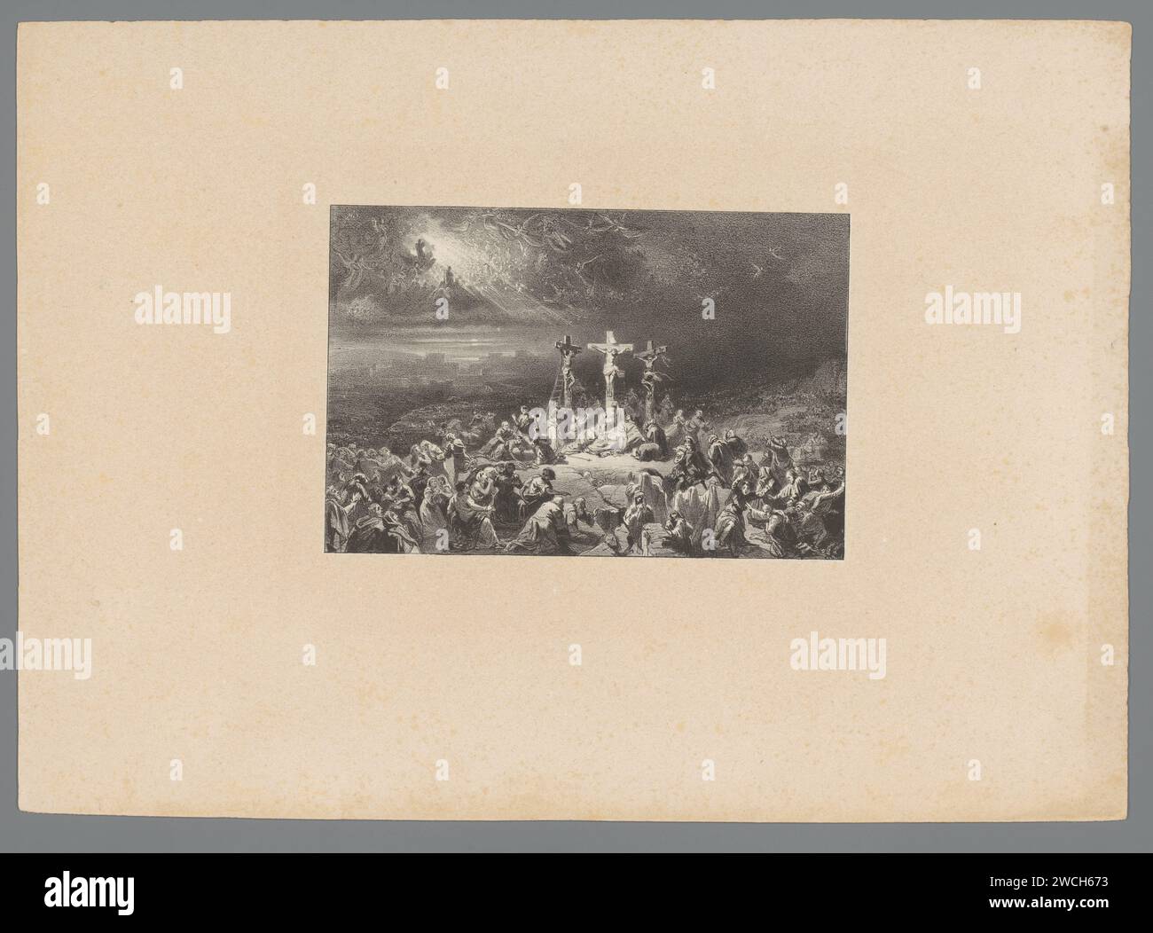 Christ and two other convicts on the cross, Adolphe Mouilleron, After ...