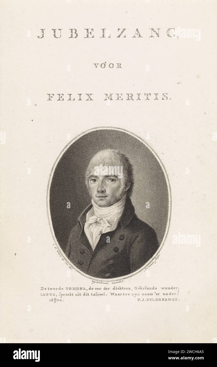 Portrait of poet Cornelis Loots, Ludwig Gottlieb Portman, after Derk ...
