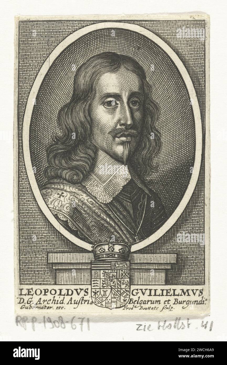 Portrait of Leopold Willem van Austria, Frederik Bouttats (I), 1647 ...