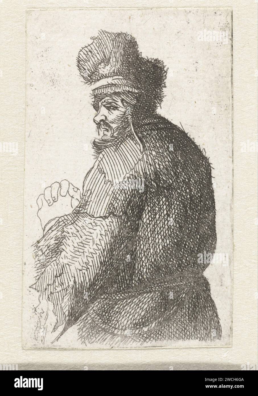 Old Man Seen From Behind, Profile Right: Half Figure, Anonymous ...