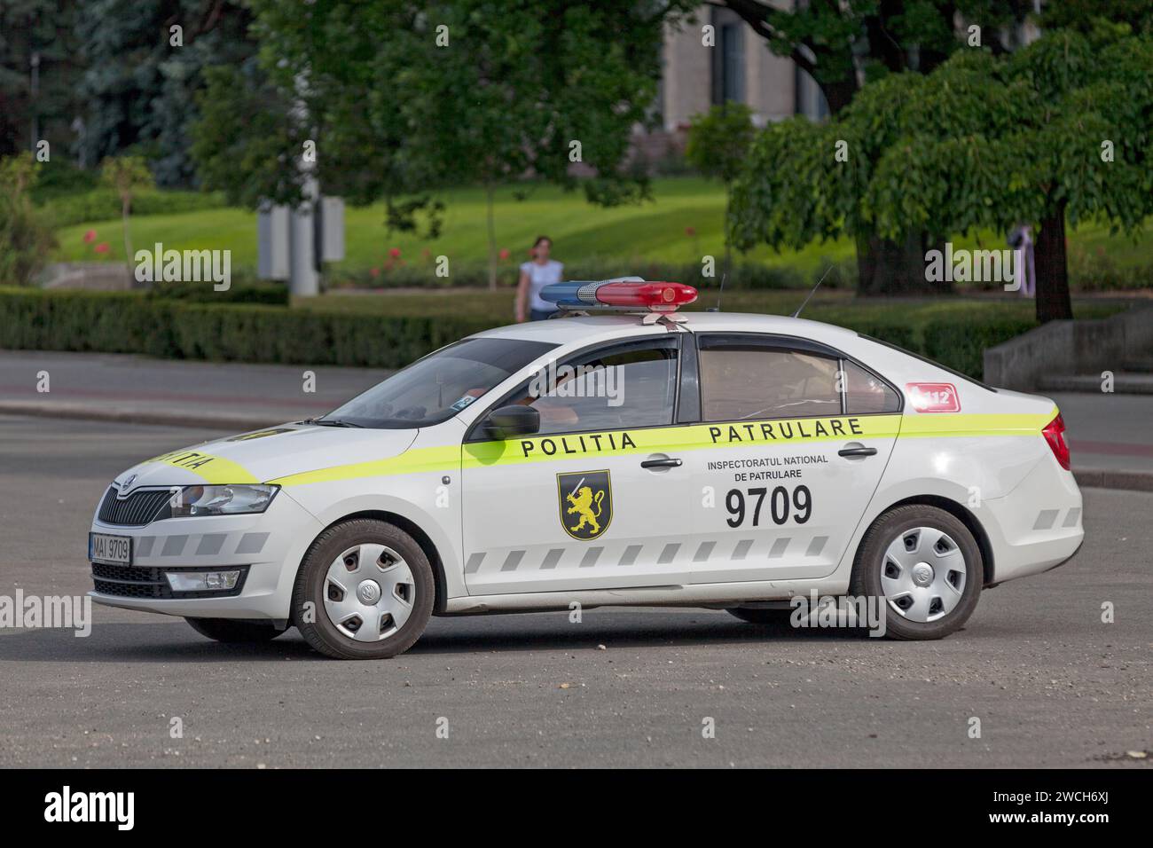 Chisinau, Moldova - June 26 2018: Police car of the Poliția patrulare ...
