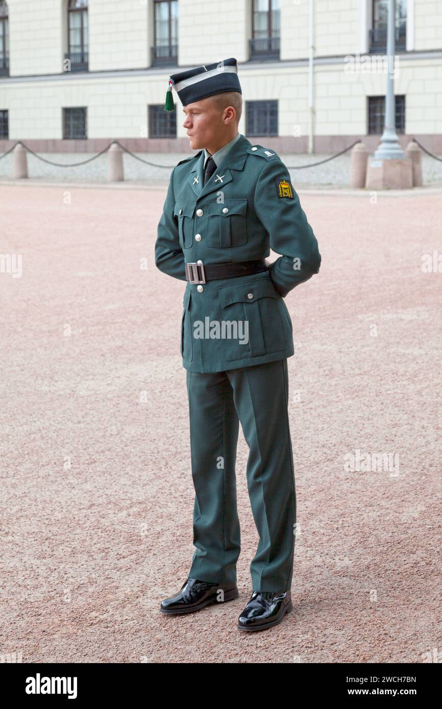 Oslo, Norway - June 26 2019: Soldier from the Hans Majestet Kongens ...