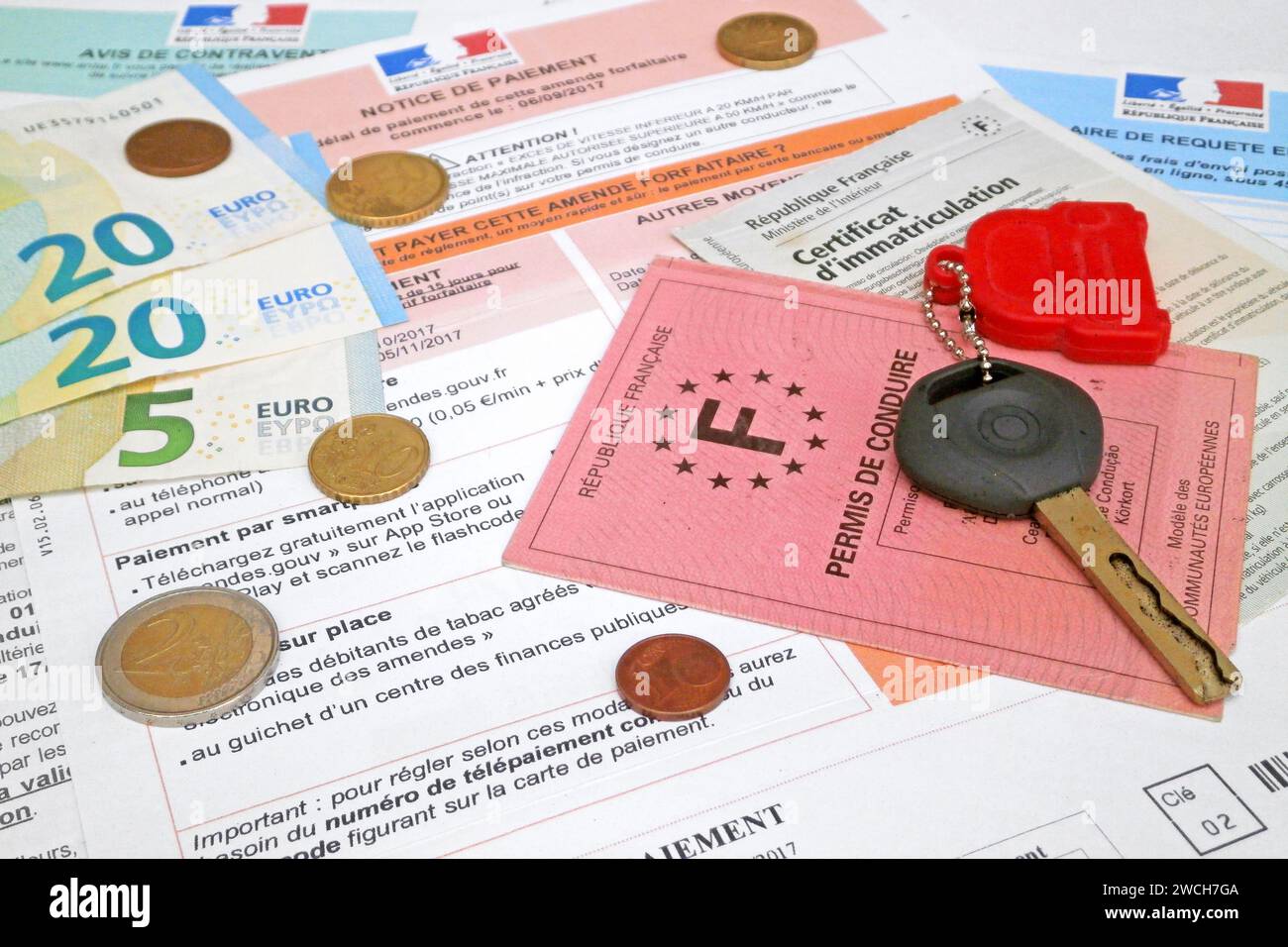 Paris, France - September 25 2018: A french driver's license, a vehicle ...