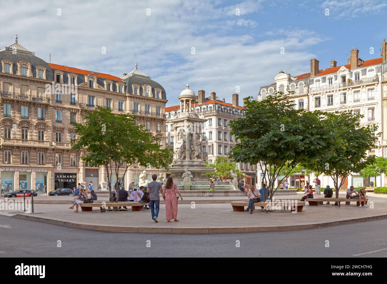 Lyon, France - June 10 2018: The Place des Jacobins is a square located ...