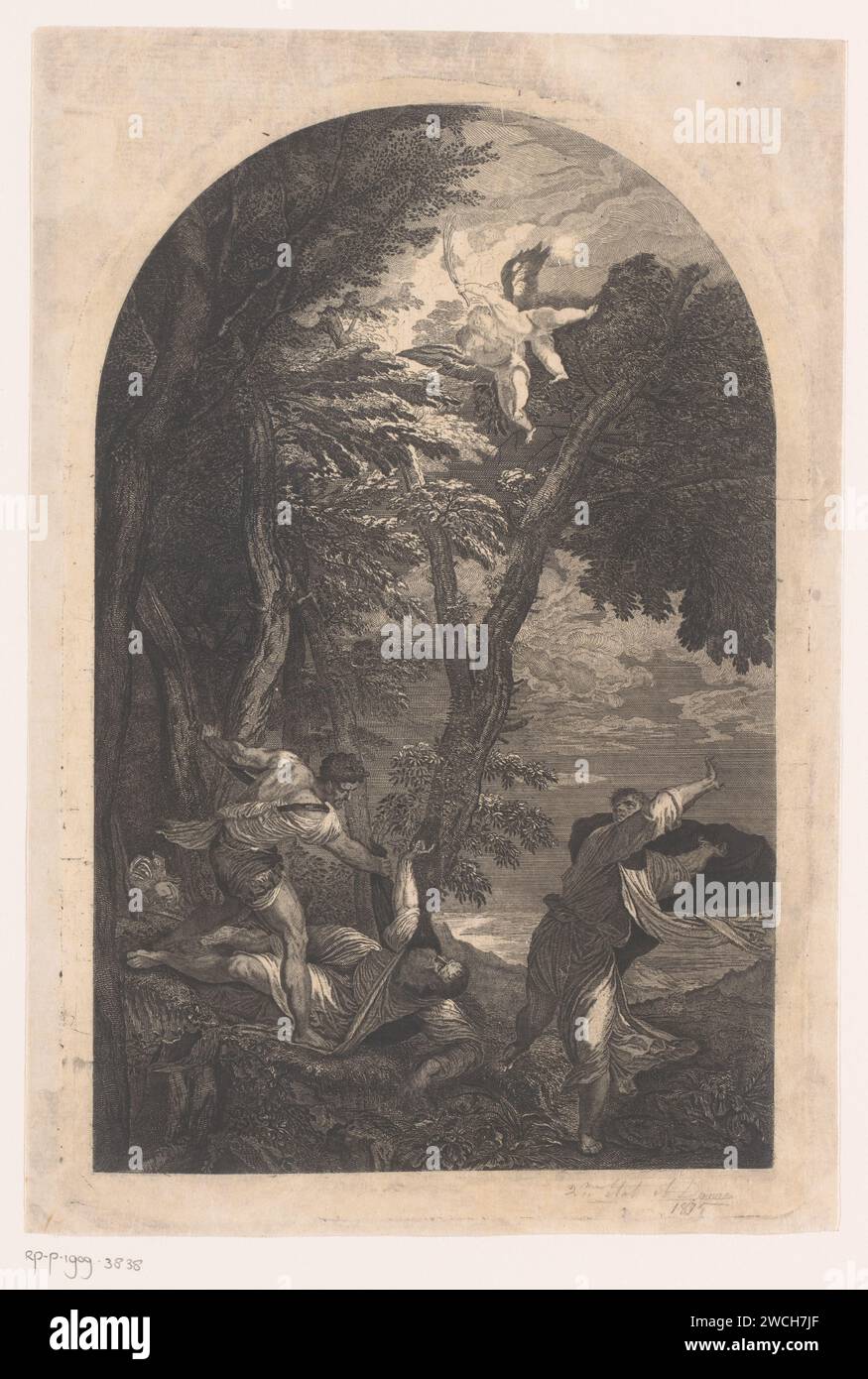Death of a martyr, Auguste Danse, 1875 print paper etching / engraving ...