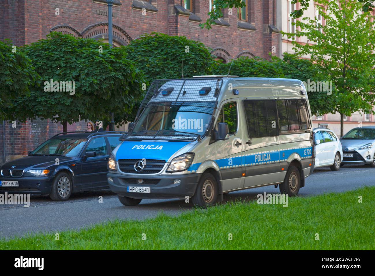 Krakow, Poland - June 06 2019: Police van (Policja) Patrolling the ...
