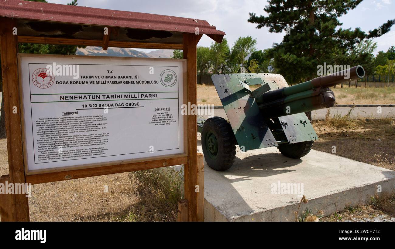 Erzurum, TURKEY - 08 23, 2023: Tanks and heavy artillery weapons from ...