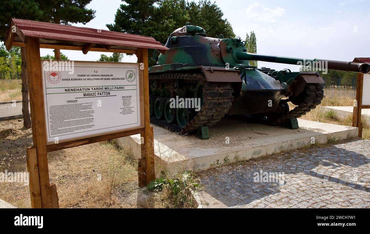 Erzurum, TURKEY - 08 23, 2023: Tanks and heavy artillery weapons from ...