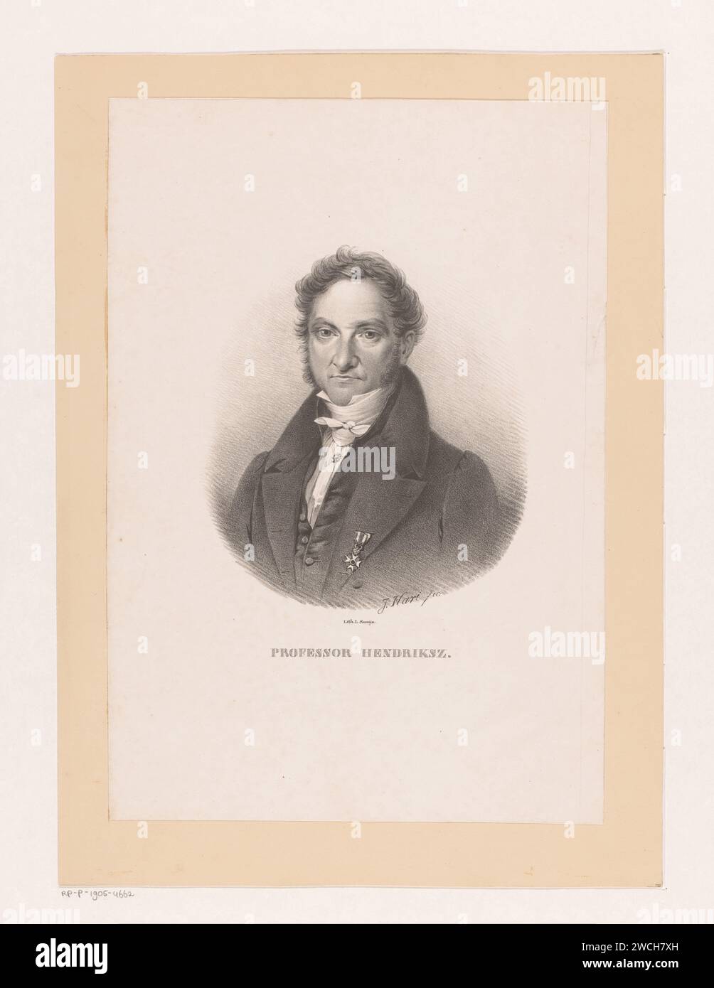Portrait of Professor Hendriksz, Johannes Hari (I), 1834 - 1835 print ...