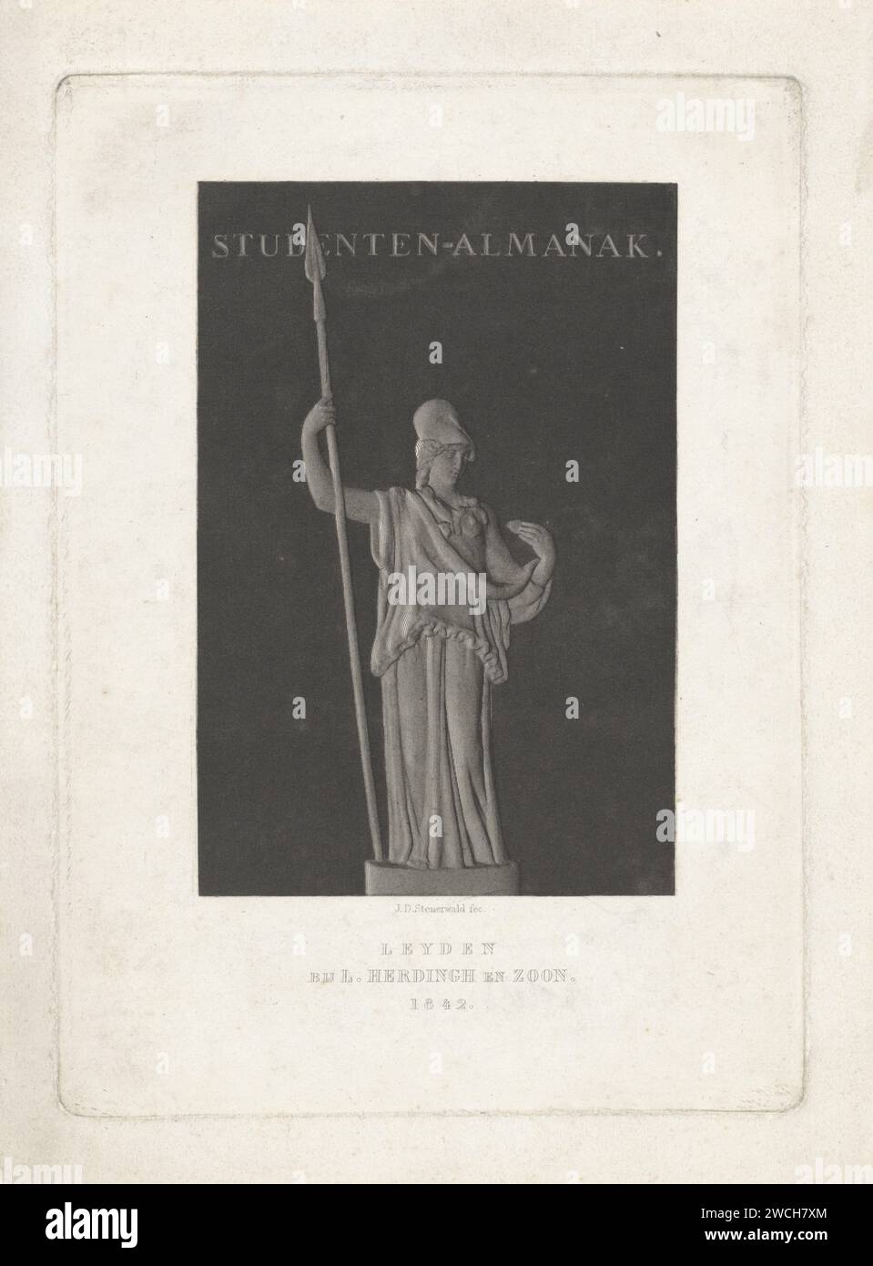 Minerva, Jan Dam Steuerwald, 1842 print Minerva standing with a spear ...