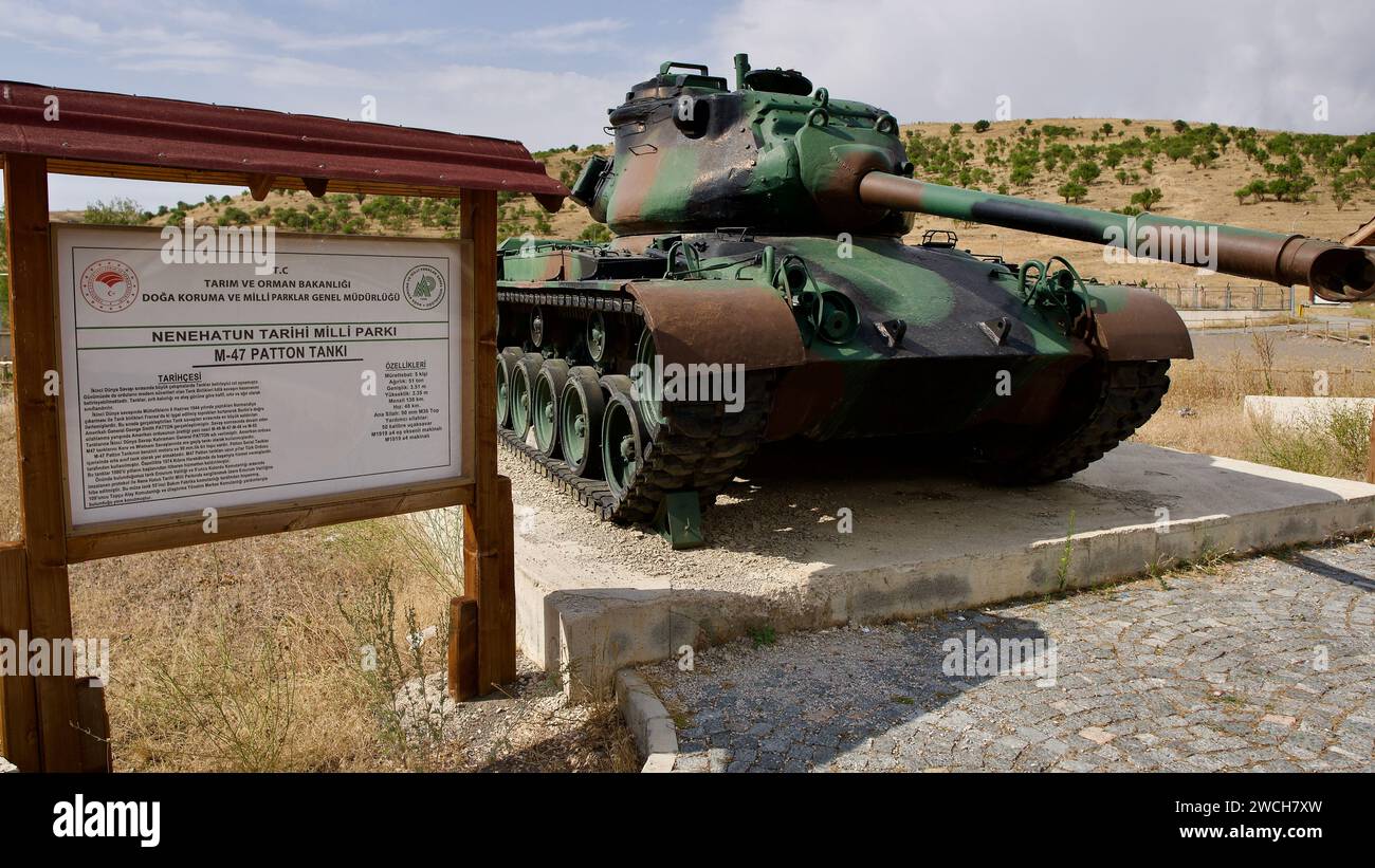 Erzurum, TURKEY - 08 23, 2023: Tanks and heavy artillery weapons from ...