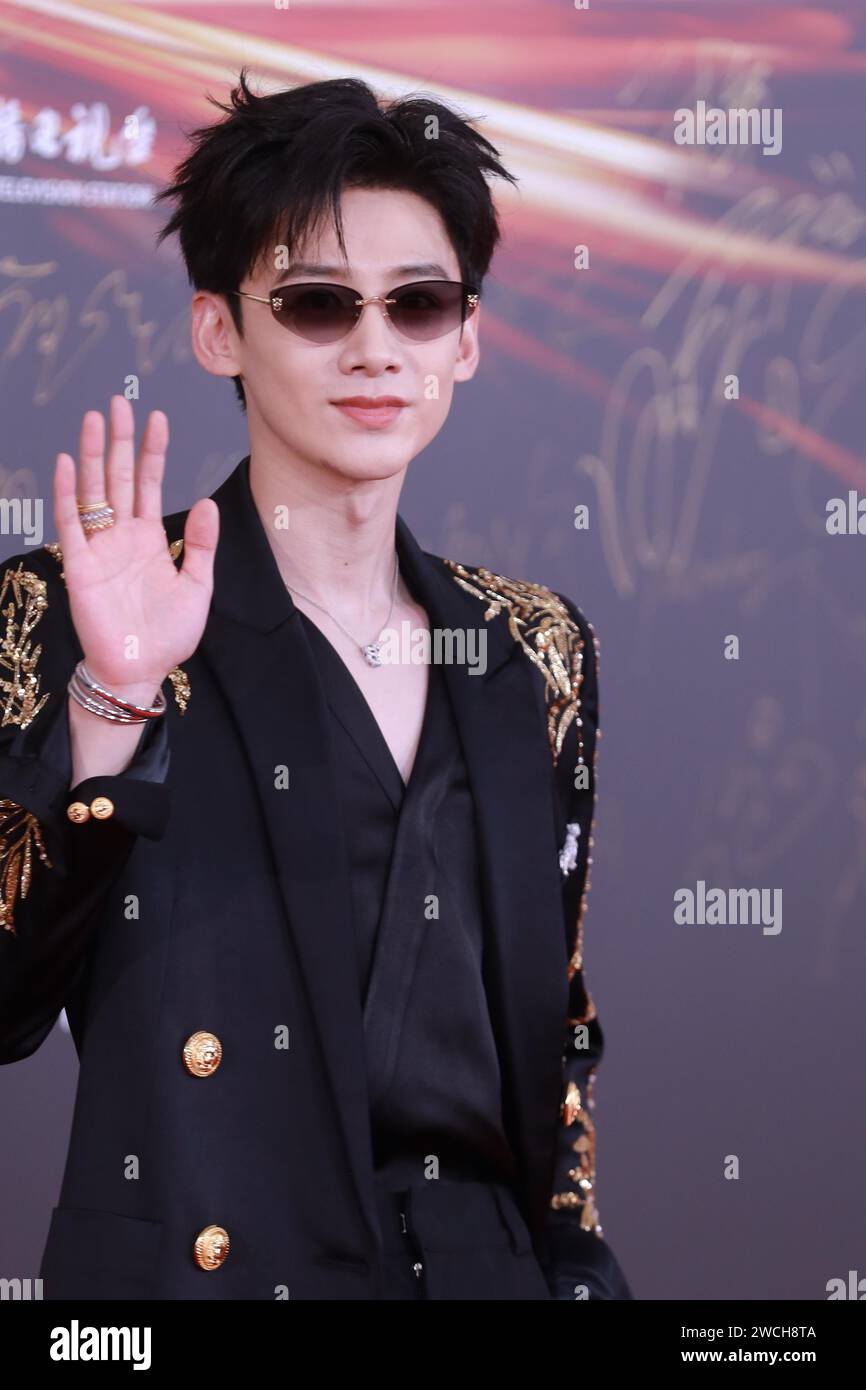 Chinese actor Bai Jingting attends the 2024 Weibo Night in Beijing ...