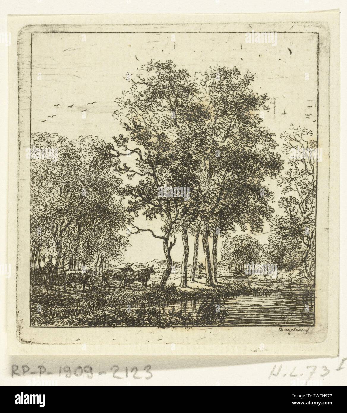 Three cows by a river, Ernst Willem Jan Bagelaar, 1798 - 1837 print ...