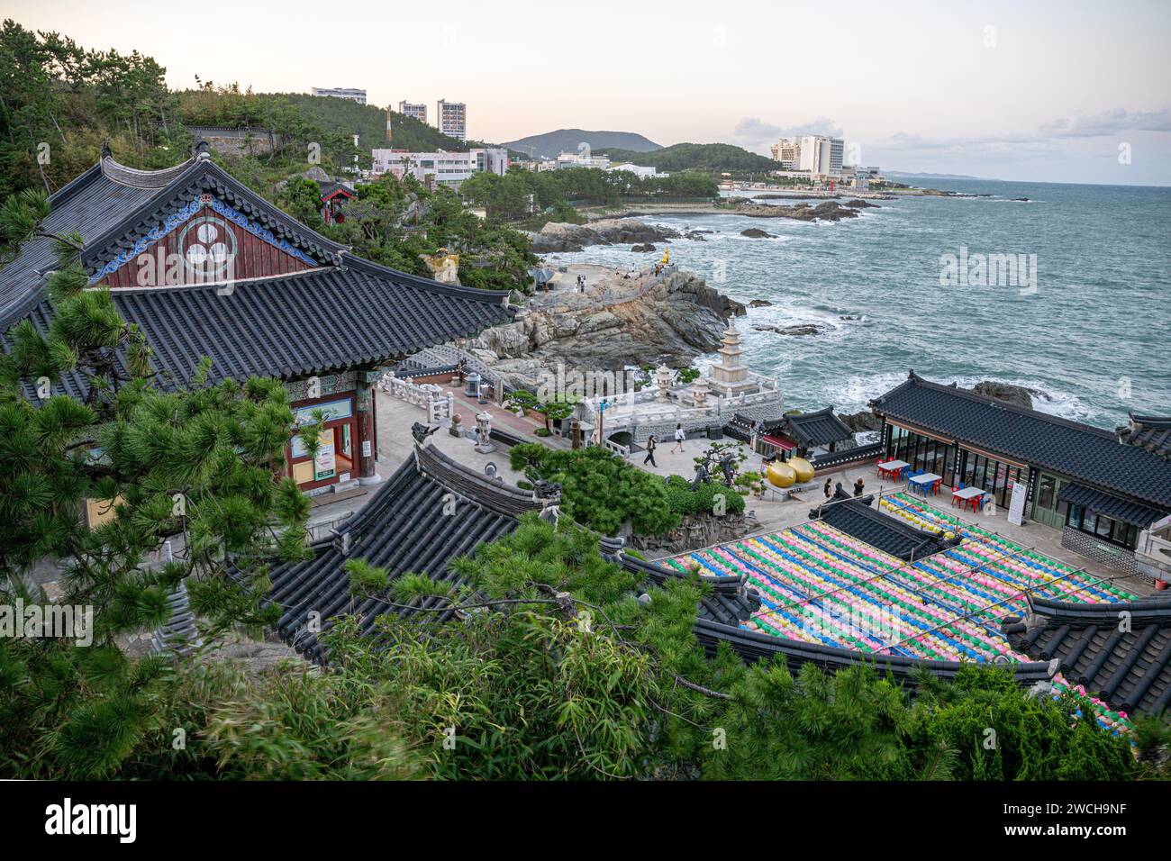 An aerial view of Haedong Yonggungsa Temple in Busan, South Korea Stock ...