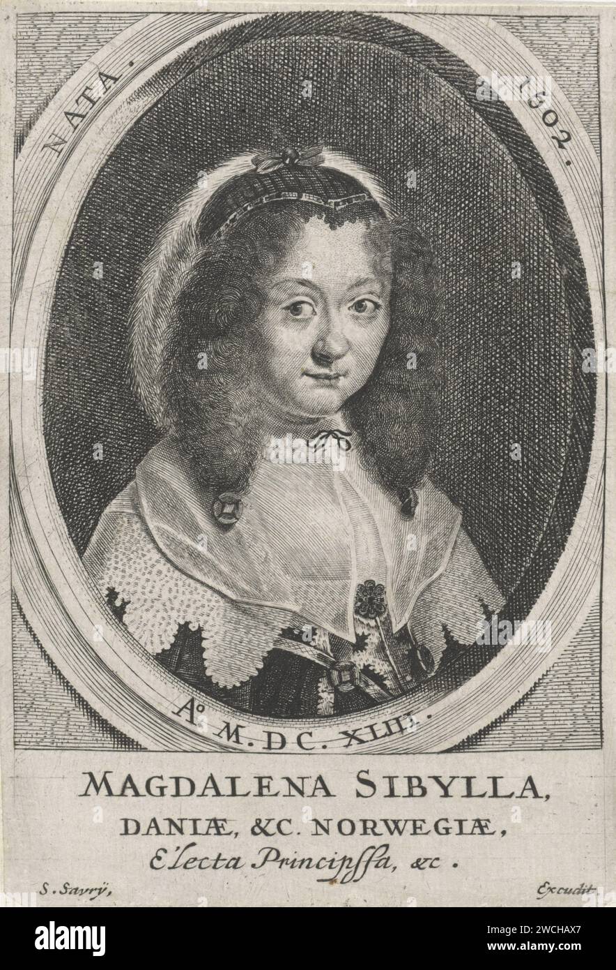 Portrait of Magdalena Sibylla van Saksen, Crown Princess of Denmark ...