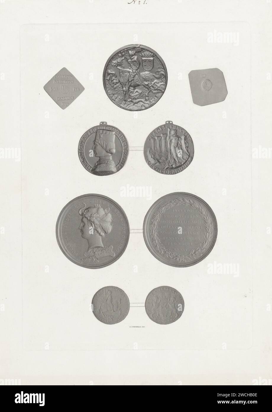 Various coins and tokens, Jan Dam Steuerwald, 1839 - 1863 print ...