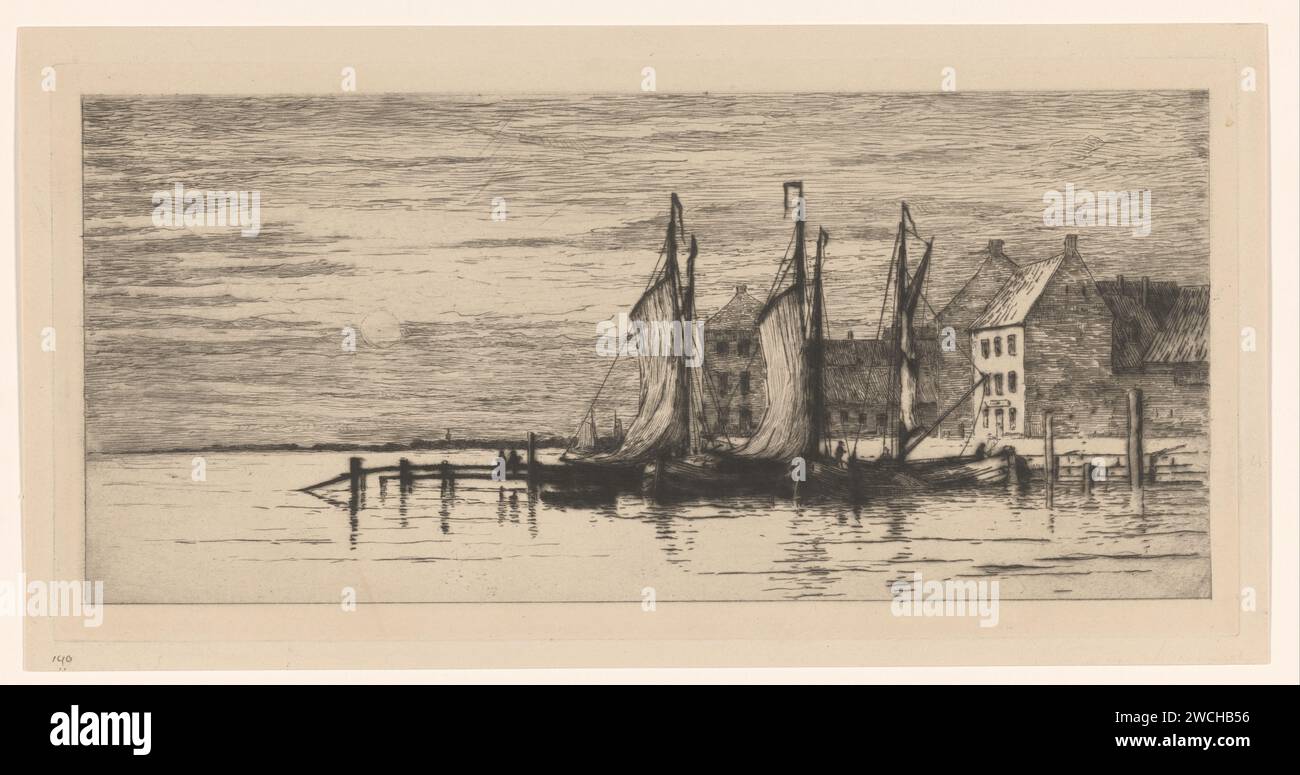 Temse aan de Schelde at evening, Carel Nicolaas Storm of 's -Gravesande ...