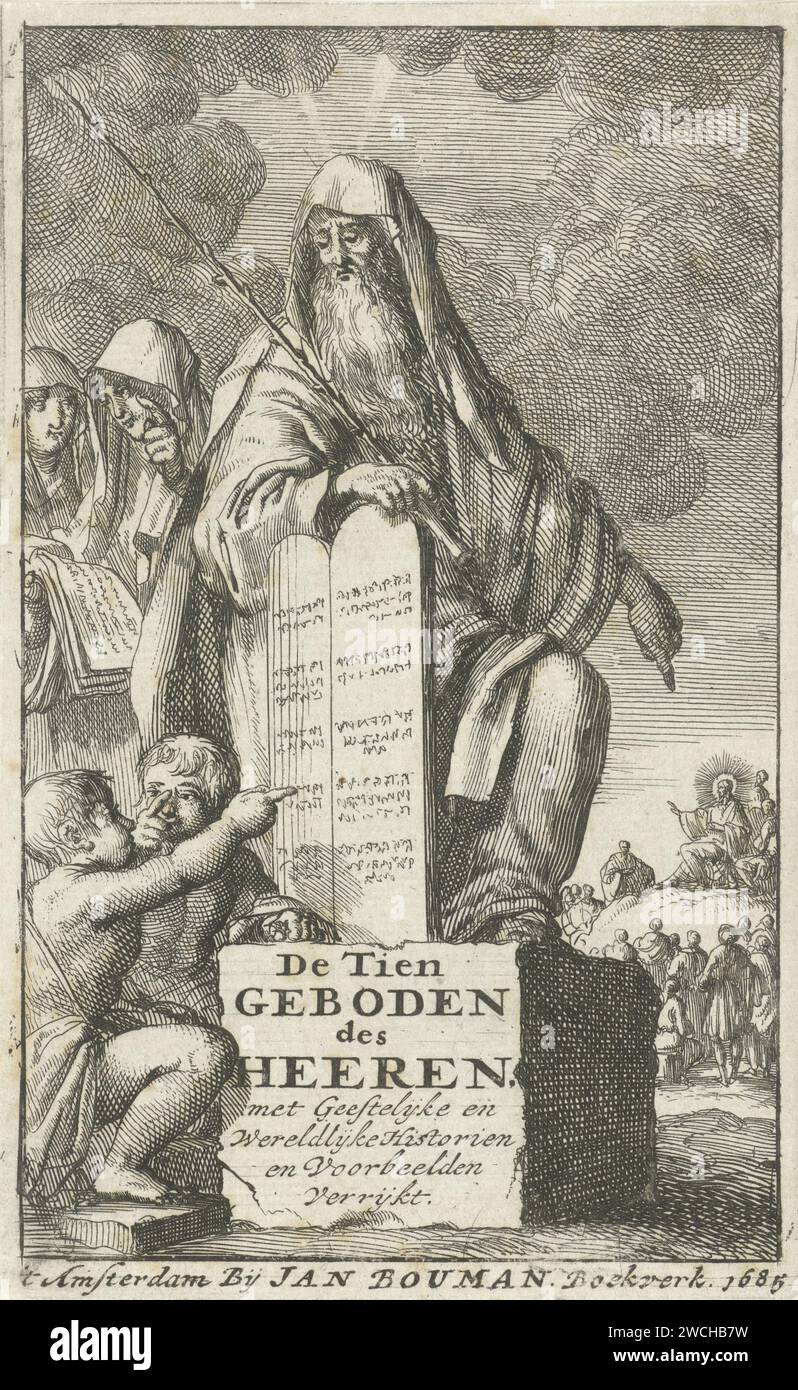 Moses with the Tables of the Law, Jan Luyken, 1685 print Amsterdam ...