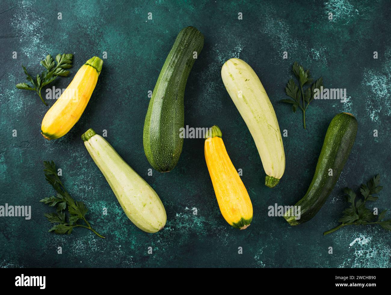 Assortment of different color of zucchini Stock Photo - Alamy