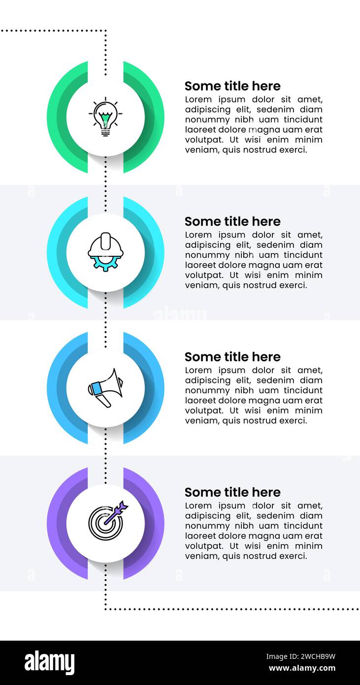 Infographic template with icons and 4 options or steps. Vertical ...