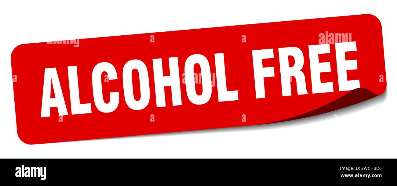 alcohol free sticker. alcohol free rectangular label isolated on white ...