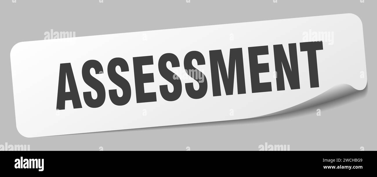 assessment sticker. assessment rectangular label isolated on white ...