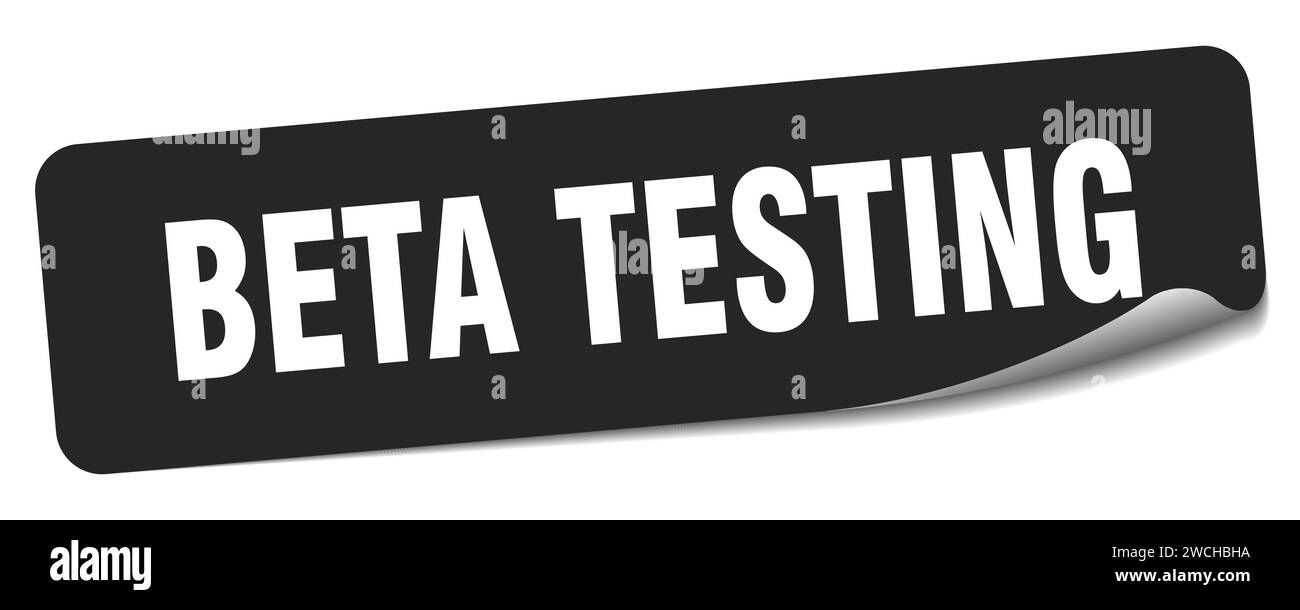 beta testing sticker. beta testing rectangular label isolated on white ...