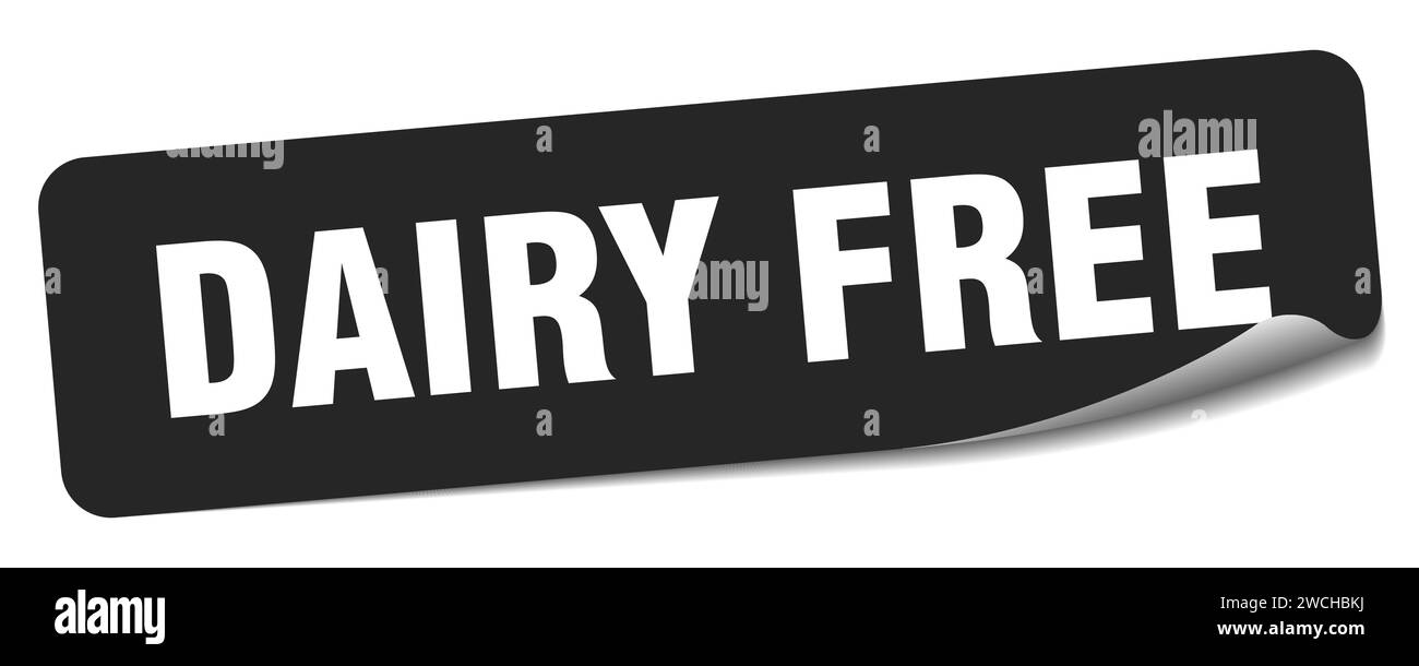 dairy free sticker. dairy free rectangular label isolated on white ...