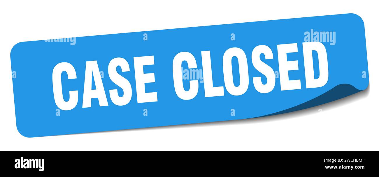 case closed sticker. case closed rectangular label isolated on white ...