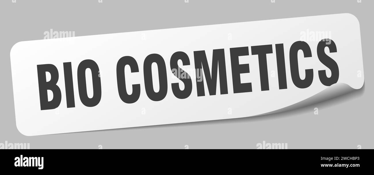 bio cosmetics sticker. bio cosmetics rectangular label isolated on ...