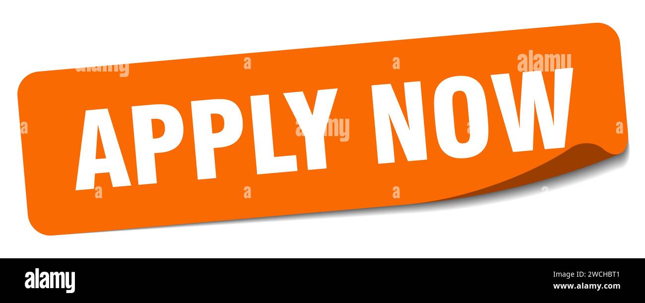 apply now sticker. apply now rectangular label isolated on white ...