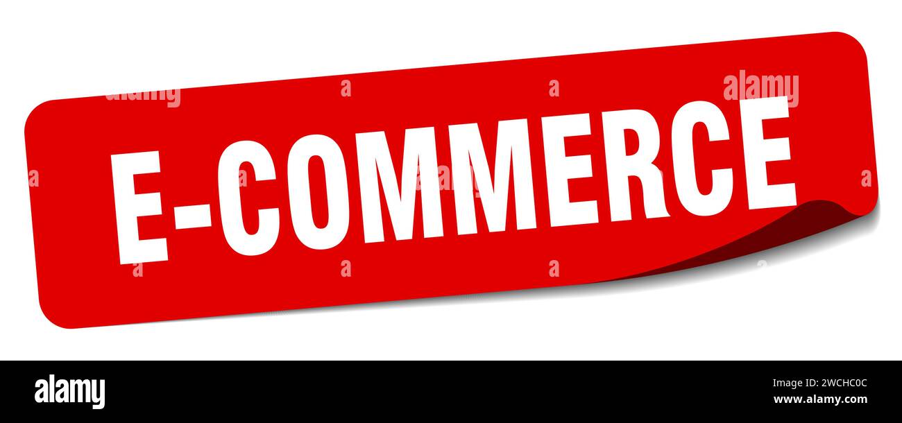 e-commerce sticker. e-commerce rectangular label isolated on white ...