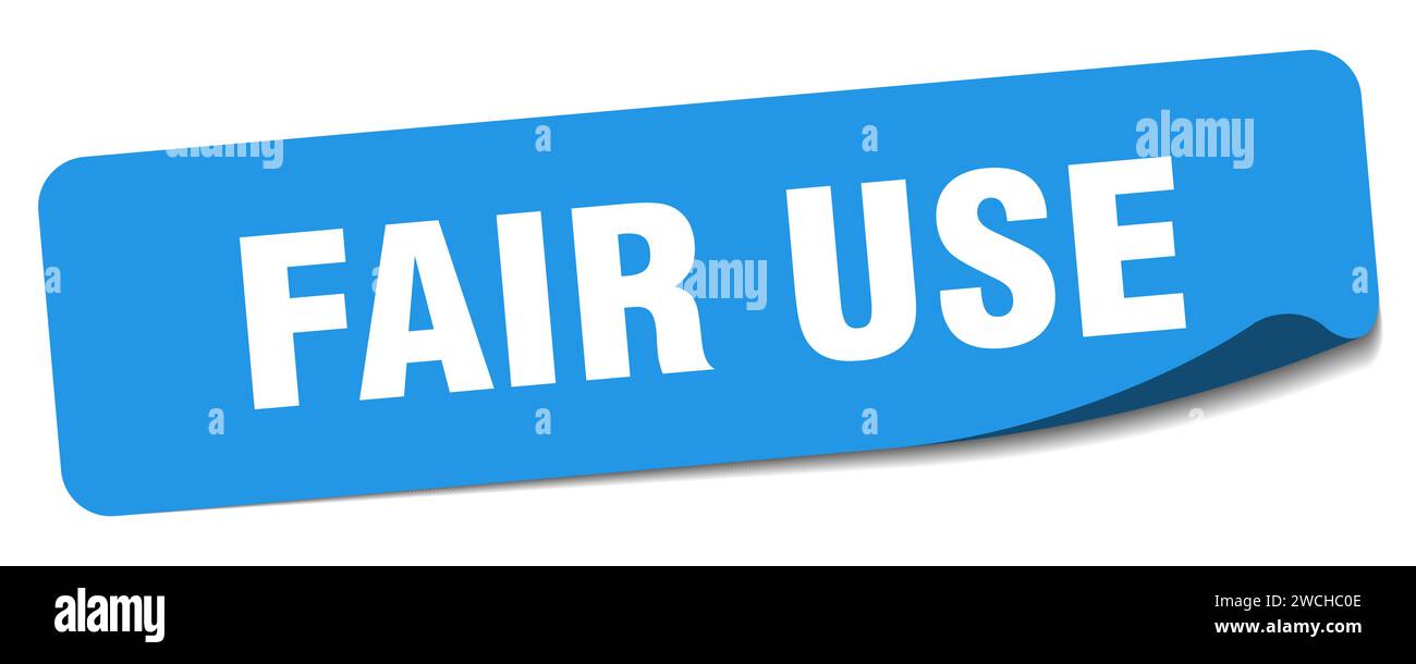 fair use sticker. fair use rectangular label isolated on white ...